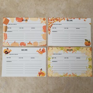 PDF Printable Holiday Recipe Cards - Printable Recipe Cards for 8 ...