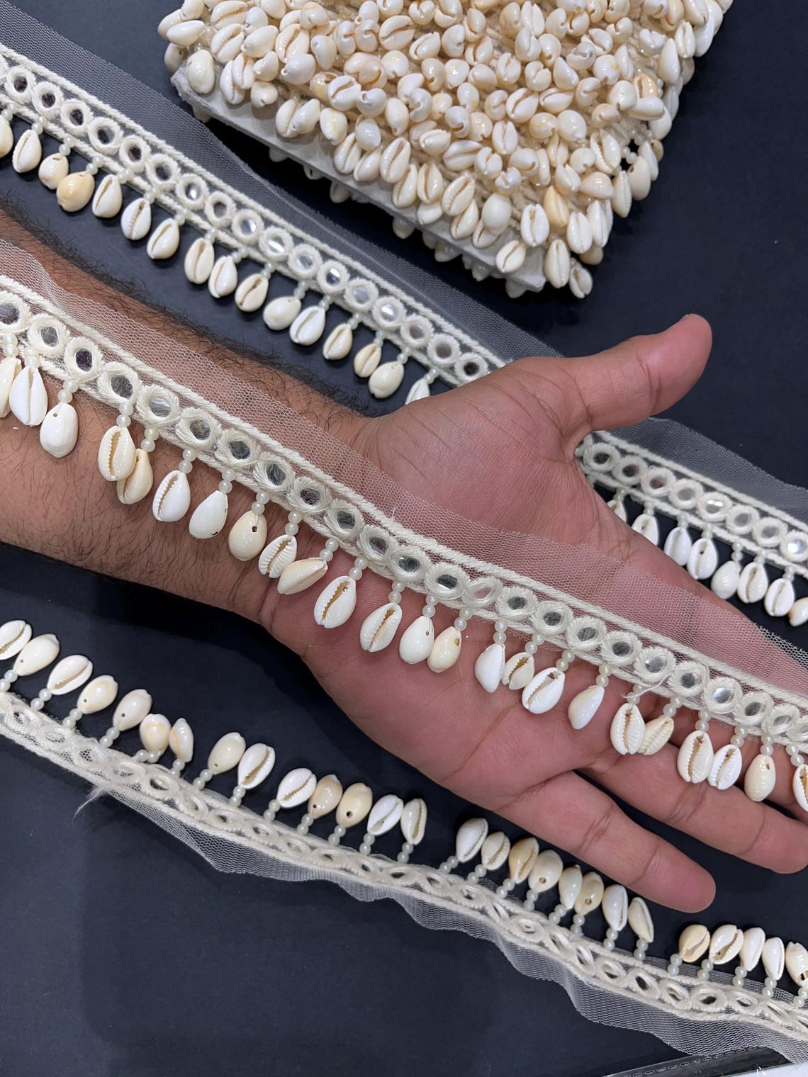 1 Yard Shell Trim Lace Hanging Shell Trim Latkan Lace Kodi Lace Trim ...