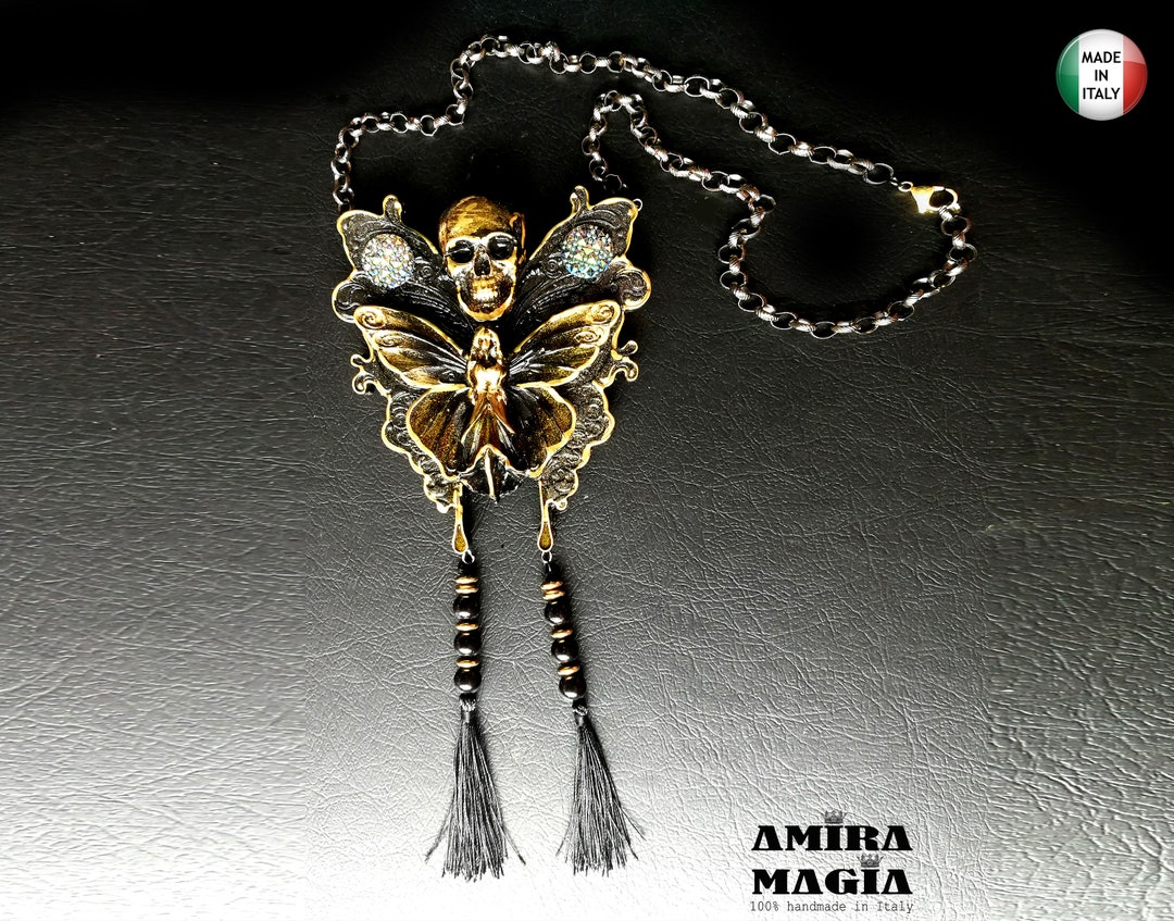 Lunar Moth Skull Butterfly, Goth Jewel Life Forever Talisman ...
