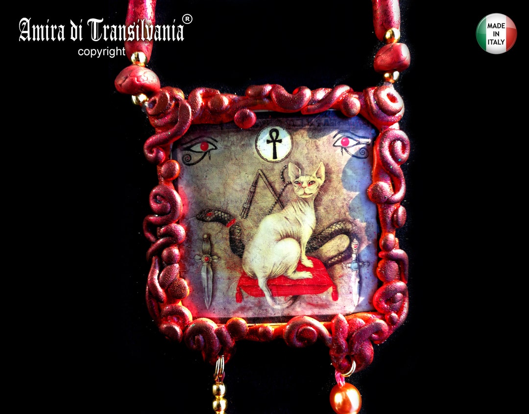 Sphynx Cat, Magic Talisman Egyptian Symbol, Egyptian Cat Goth Jewel ...