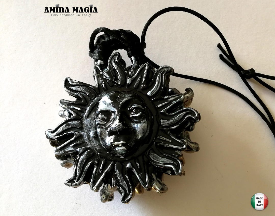 Golden Sun Sunrise Celestial Necklace, Goth Jewel Amulet Good Luck ...