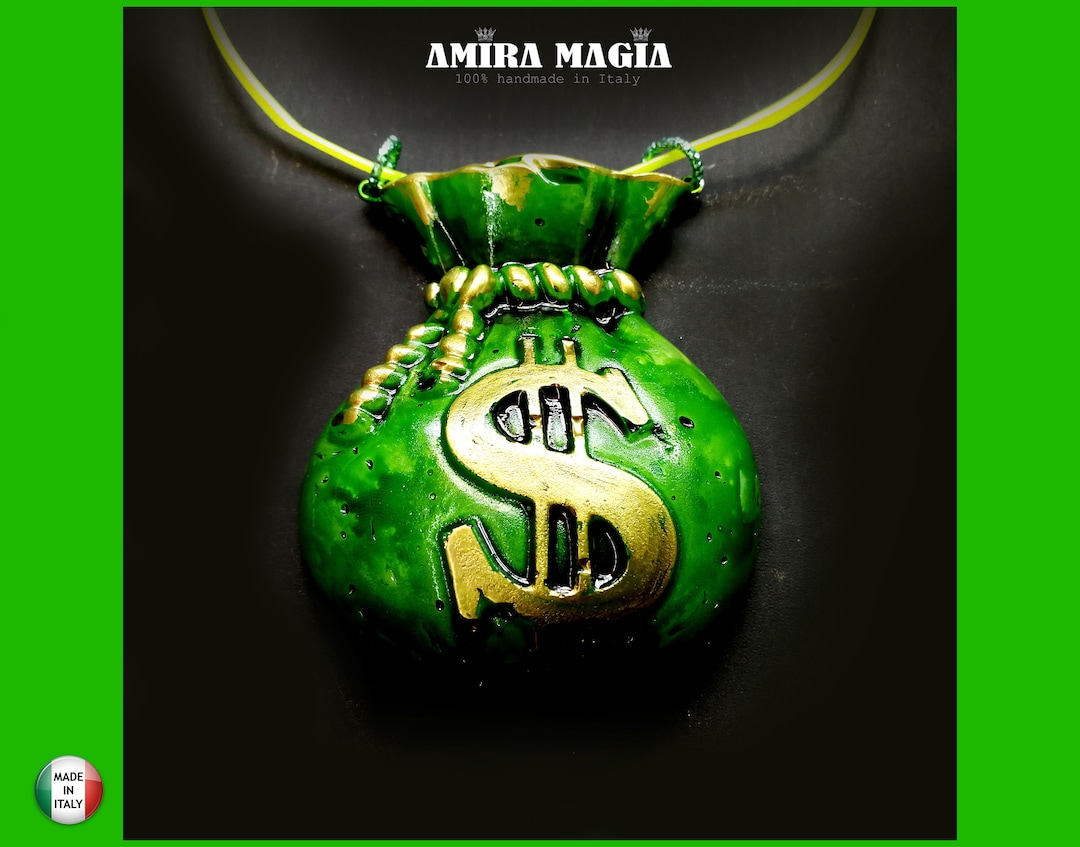 Dollar Symbol Necklace, Good Luck Pendant Amulet, Manifestation Money ...