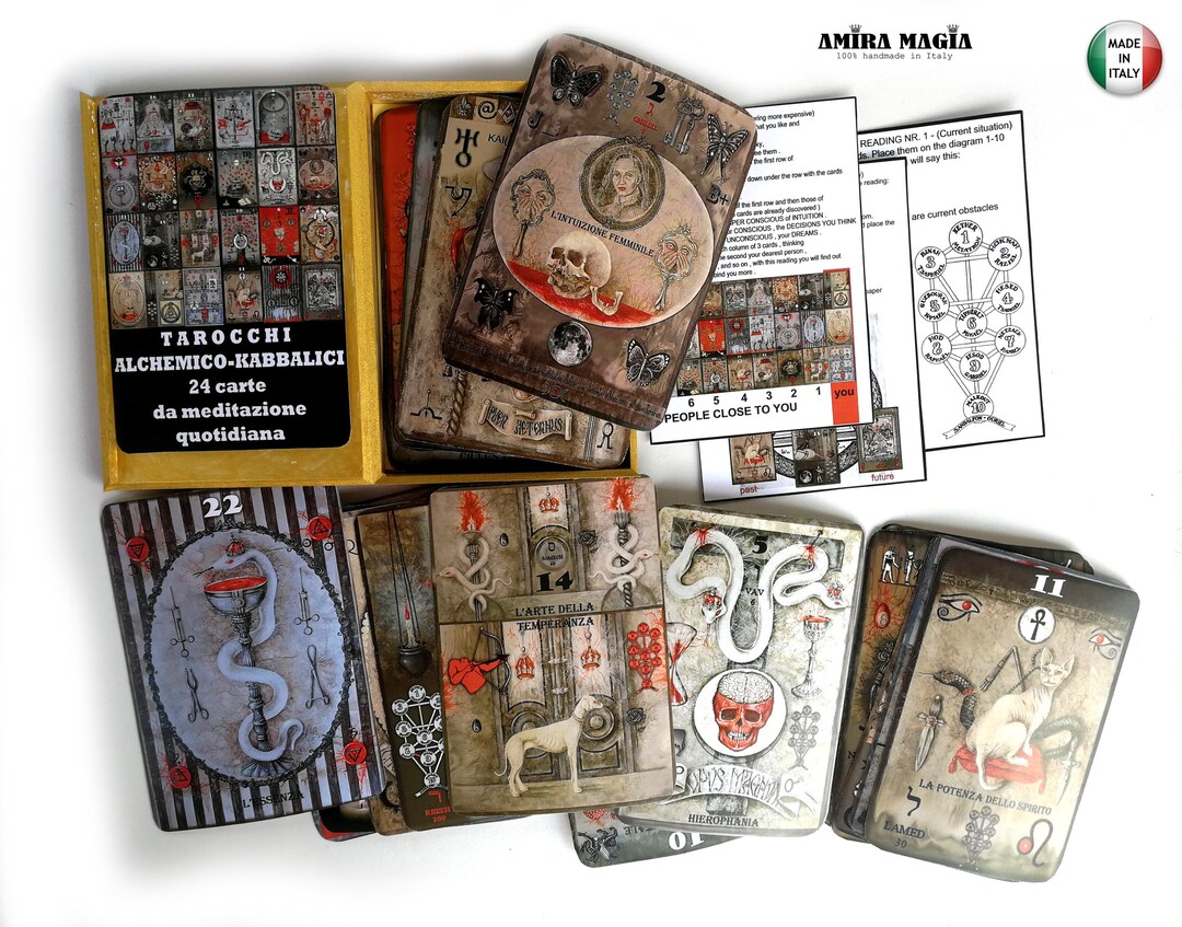 Kabbalah Tarot Card Desk, Hebrew Alphabet Letters, Occult Witchcraft ...
