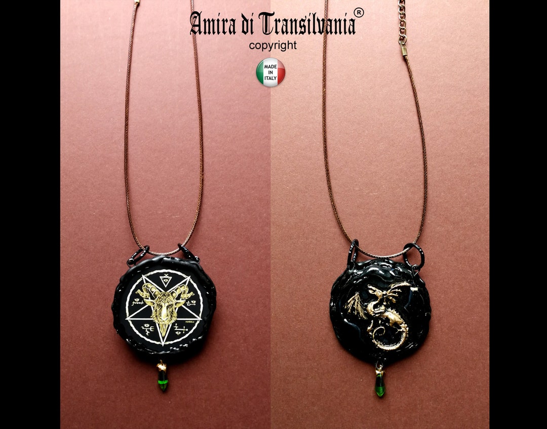 Baphomet Pendant, Black Magic Talisman Goth Jewel, Satanic Symbol ...