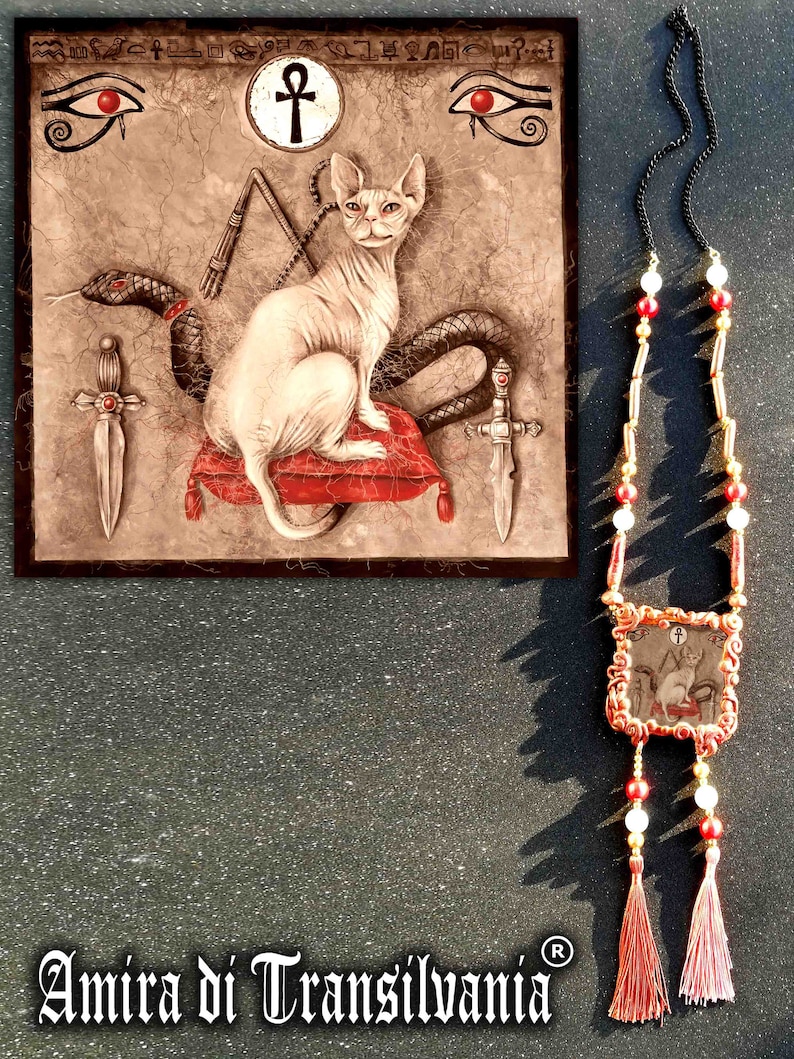 Sphynx Cat, Magic Talisman Egyptian Symbol, Egyptian Cat Goth Jewel ...