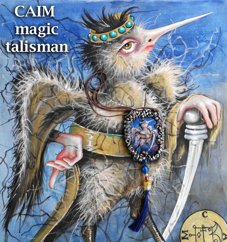 Caim Demon, Bird, Protective Talisman, Amulet, Evil Eye, Magic Power ...