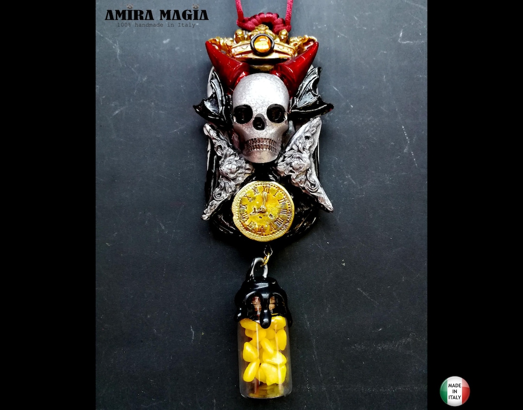 Black Angel, Urn Amulet Crow Skull, Satanic Talisman Satan Symbol ...