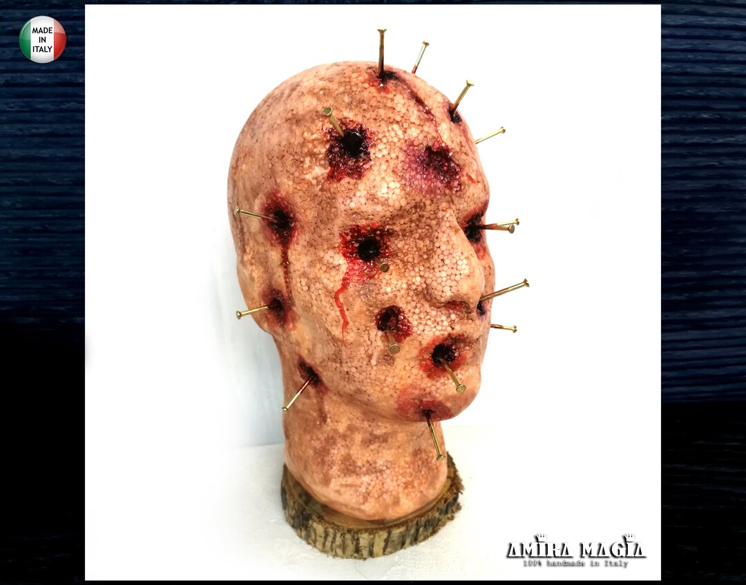 Voodoo Doll Black Magic Decor, Voo Doo Ritual Head With Pins, Cursed ...