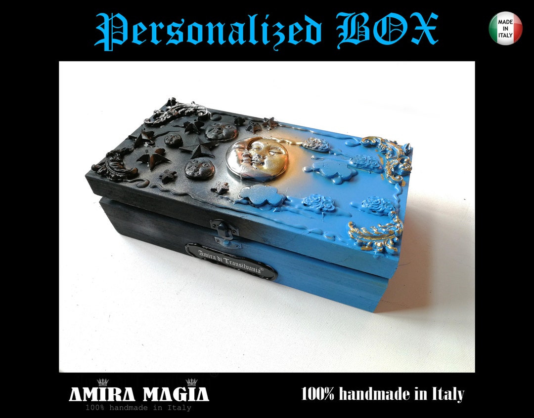 Magic Box, Wooden Crate Storage for Tarot Cards Personalized With Your ...