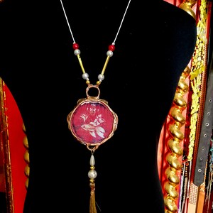 Sign of Pisces, Red Fish Talisman Necklace Zodiac Amulet Pendant, Koi ...