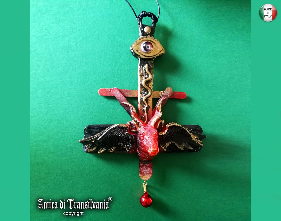 Satanic Necklace, Baphomet Upside Down Cross, Antichrist Inverted Cross ...
