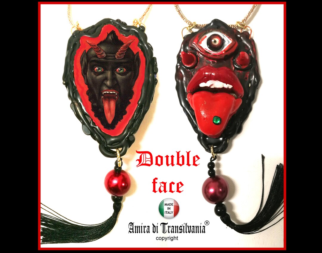 Satanic Talisman Krampus, Satan Pendant, Demon Amulet, Devil, Baphomet ...