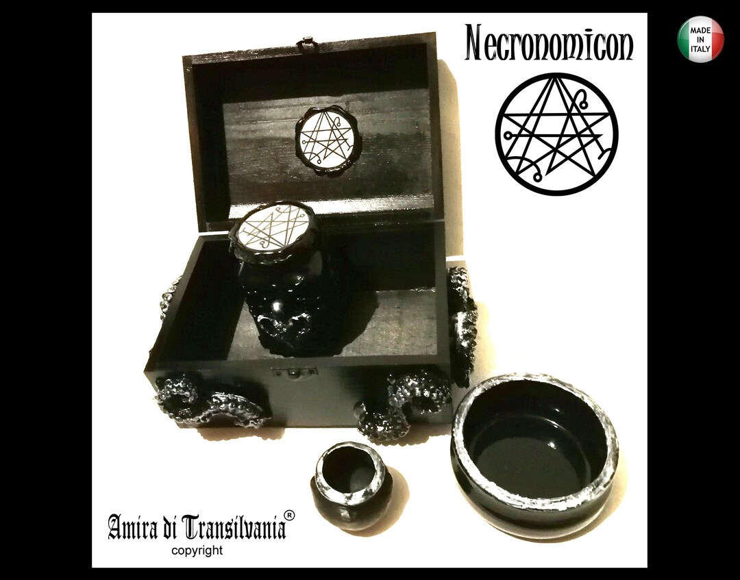 Magic Box, Necronomicon Seal Wooden Crate Storage, Black Magic Potion ...