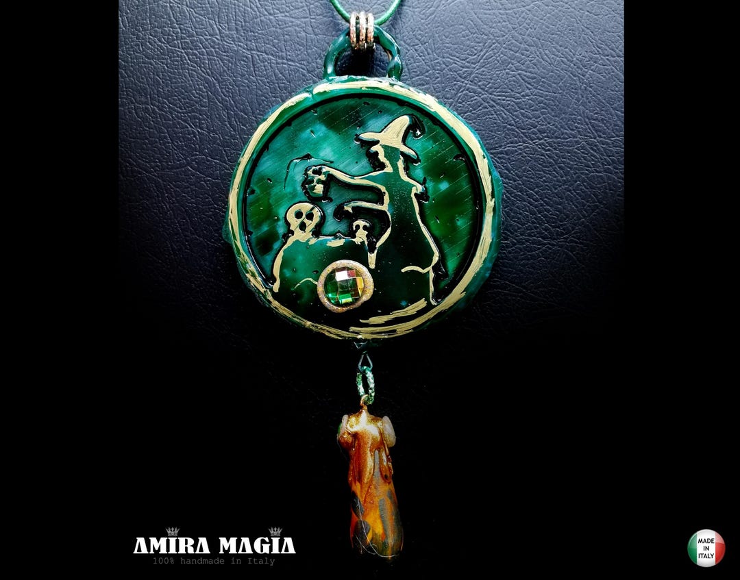 Green Witch, Witchcraft Symbol Pendant, Magic Evil Eye Talisman, Salem ...