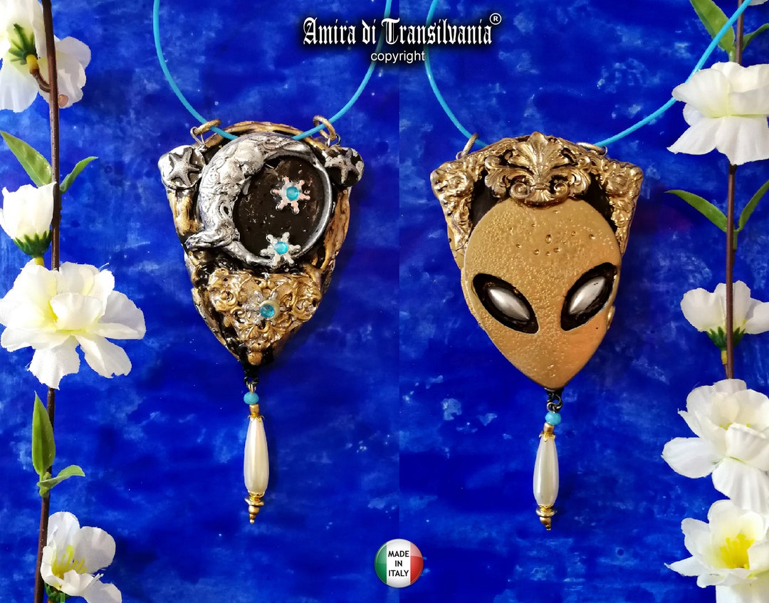 I Want to Believe, Gold Alien Necklace Amulet, Magical Talisman Power ...