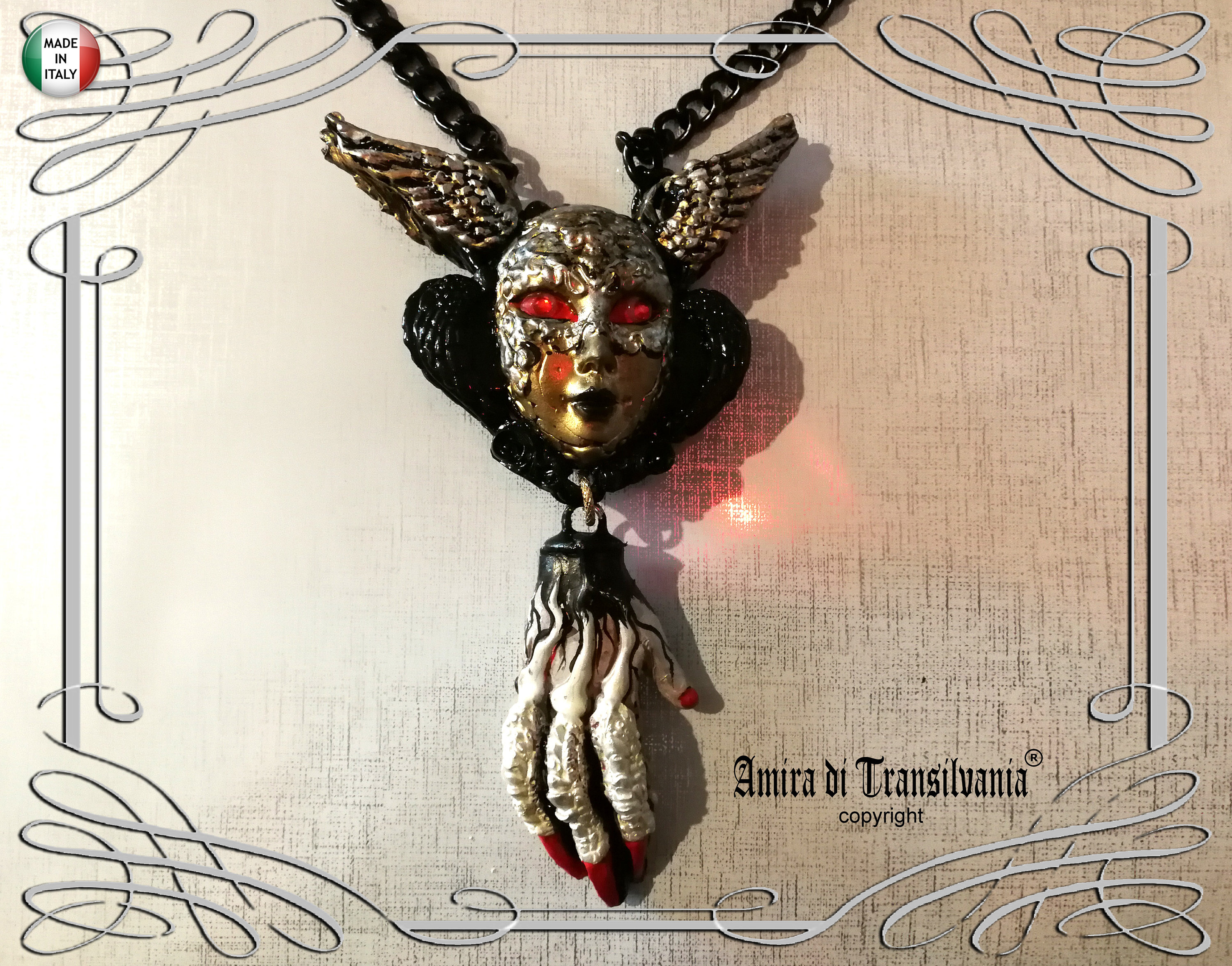 Black Angel, Satanic Talisman Satan Symbol, Demon Devil Pendant ...