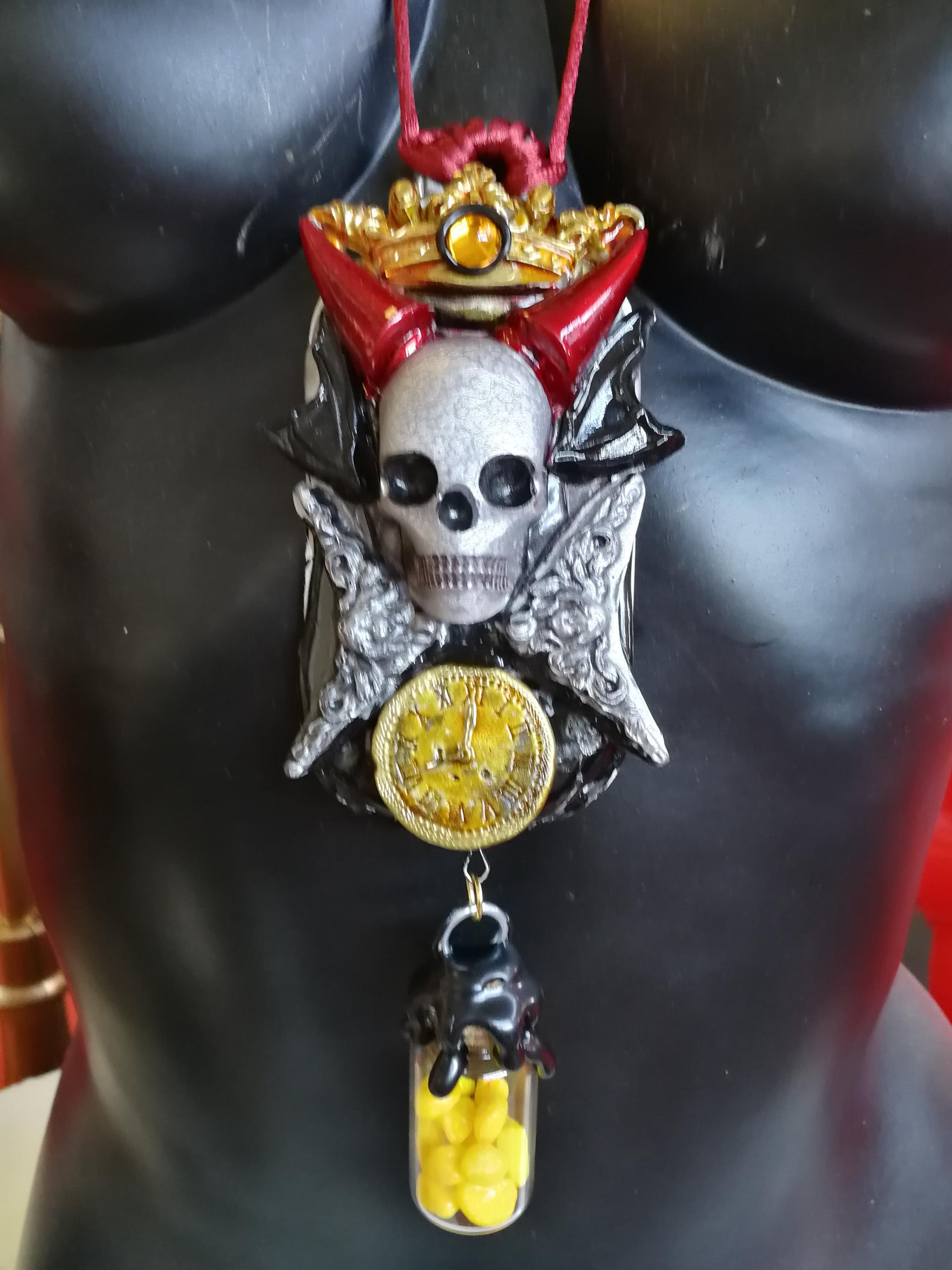 Fallen Angel, Urn Amulet Skull Skeleton, Djinn Talisman Alchemy Symbol ...