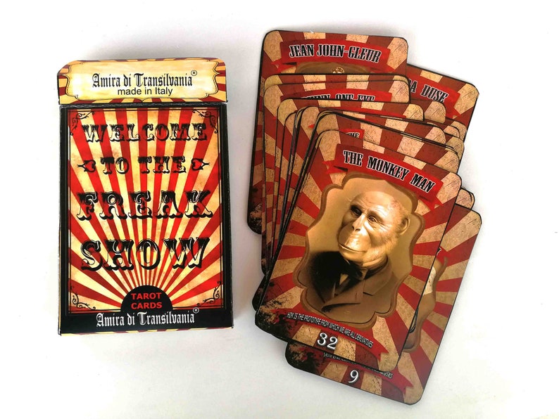 Freak Show, Circus Tarot Cards Deck, Scary Clown Creepy Vittorian ...