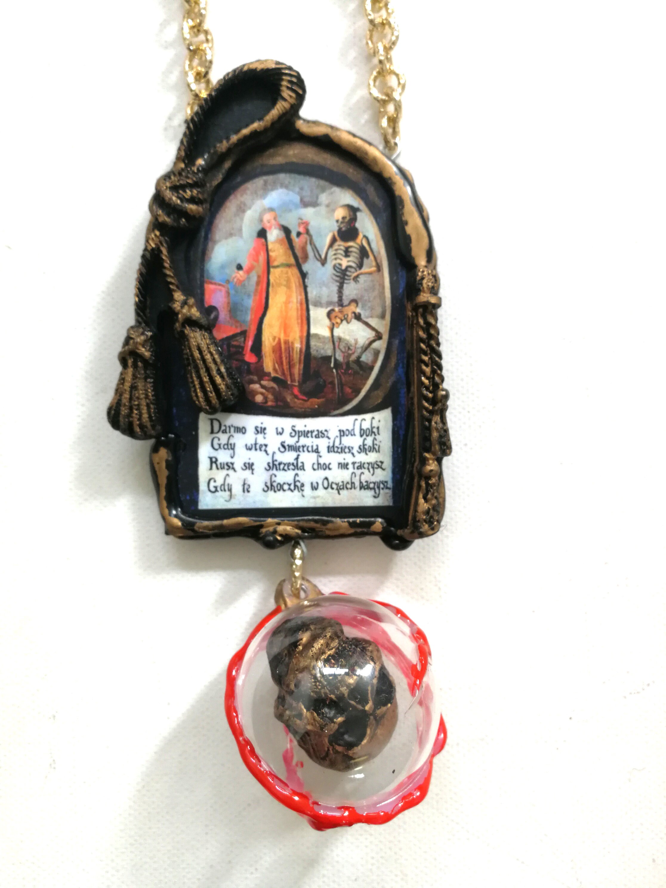 Santissima Muerte, Macabre Dance Voodoo Talisman Necklace, Spooky Witch ...