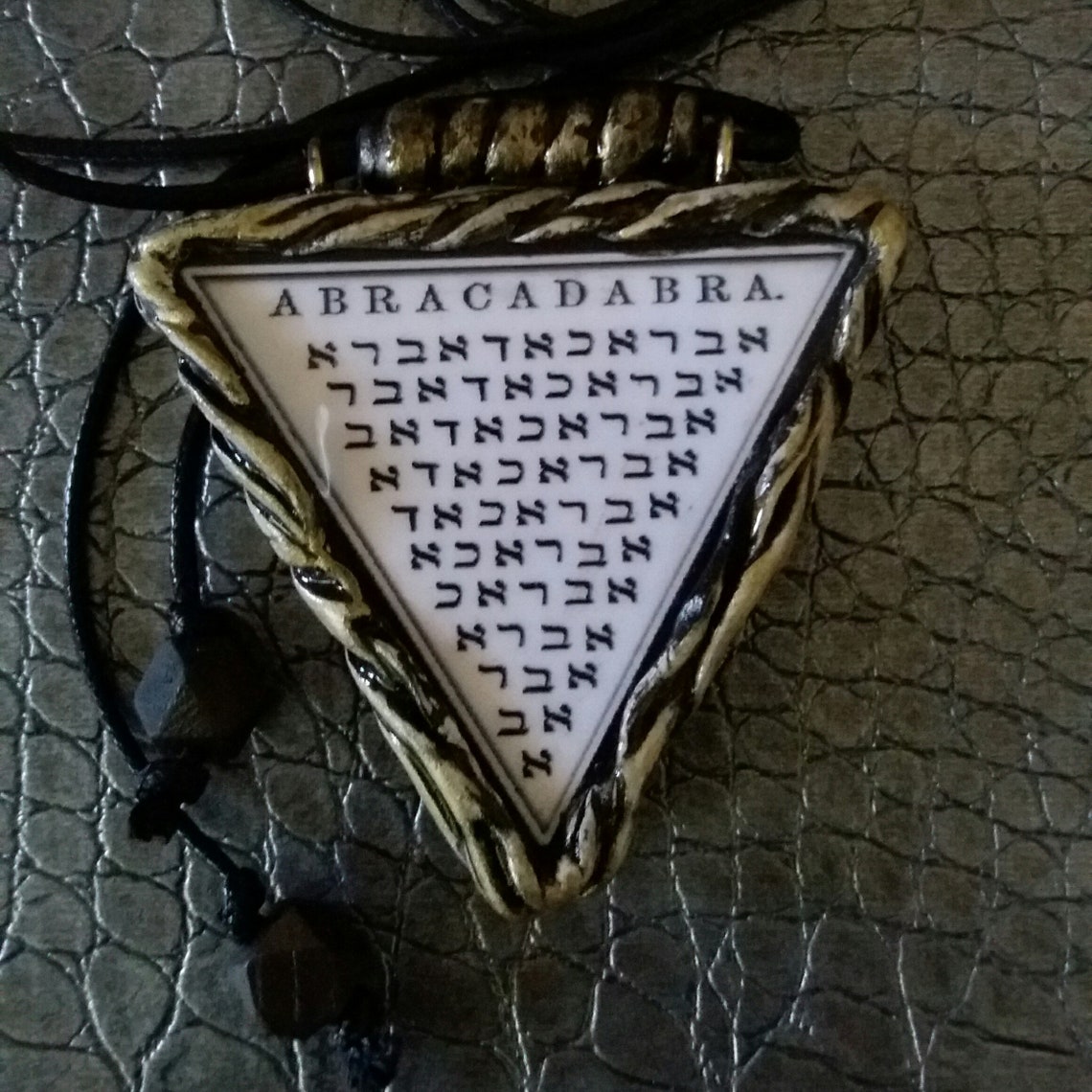 Abracadabra Pendant, Hebrew Letters Jewish Alphabet, Magic Talisman Bar ...
