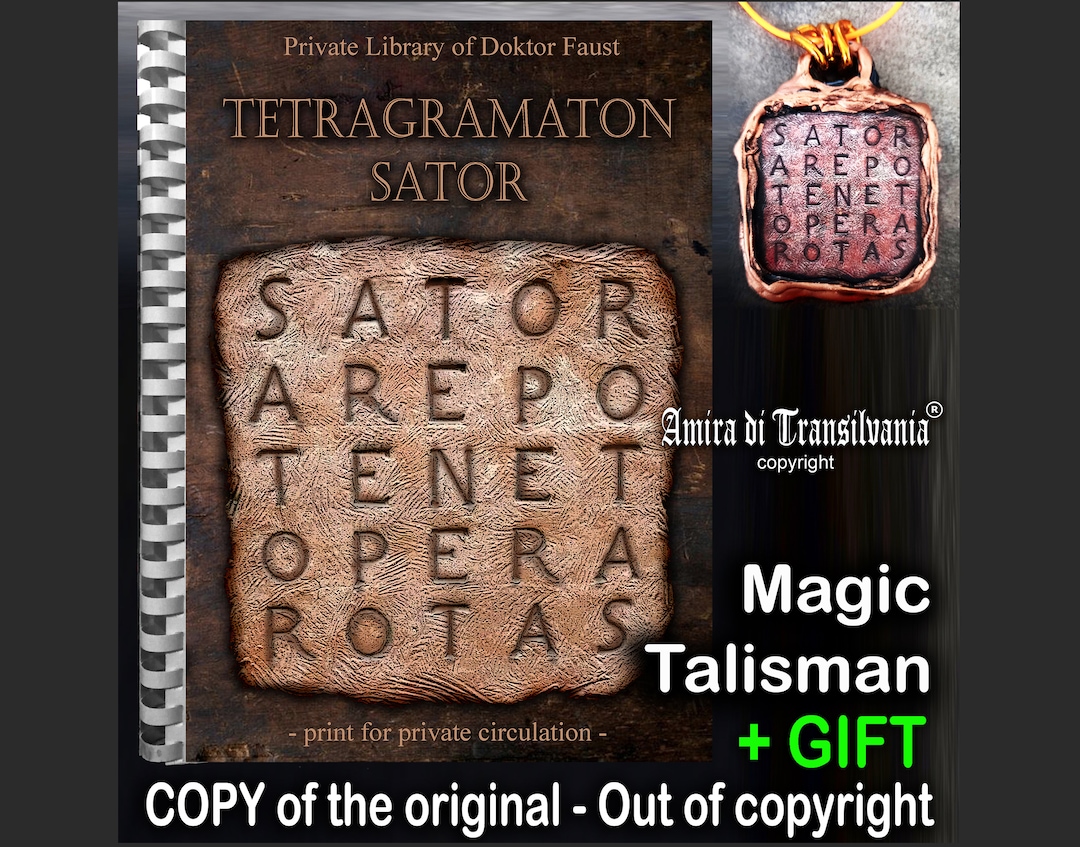 Antique Book, Sator Tetragramaton Occult Magic, Esoteric Kabbalah ...