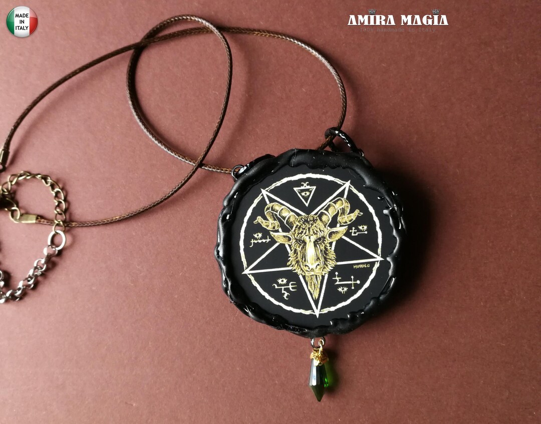 Baphomet Pendant, Black Magic Talisman Goth Jewel, Satanic Symbol ...