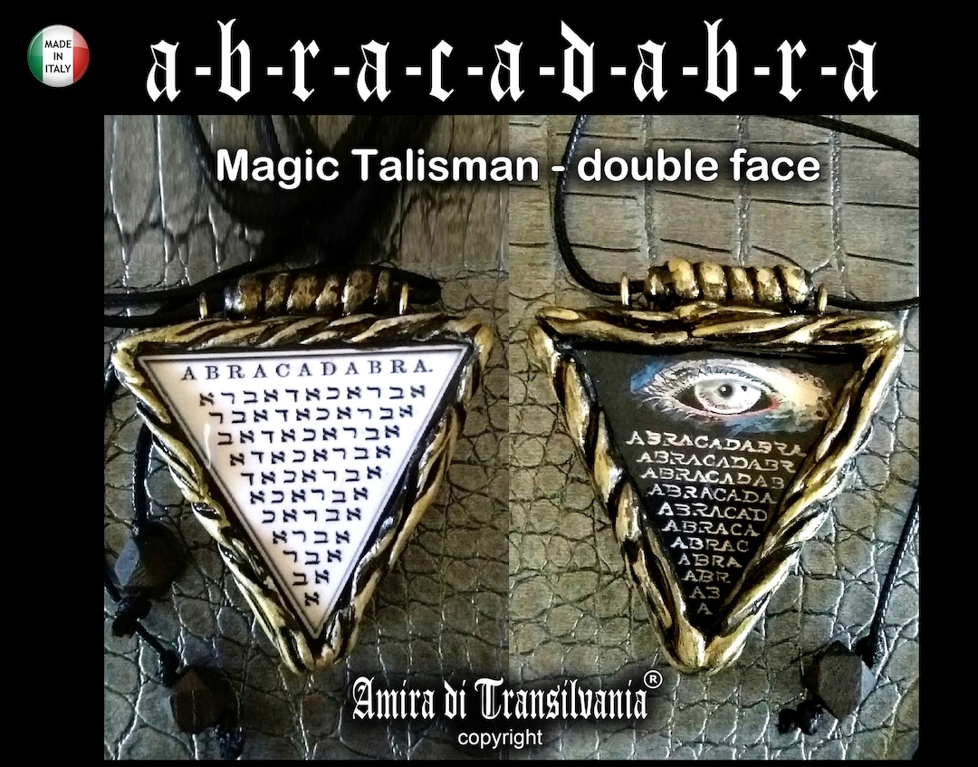 Abracadabra Pendant, Hebrew Letters Jewish Alphabet, Magic Talisman Bar ...
