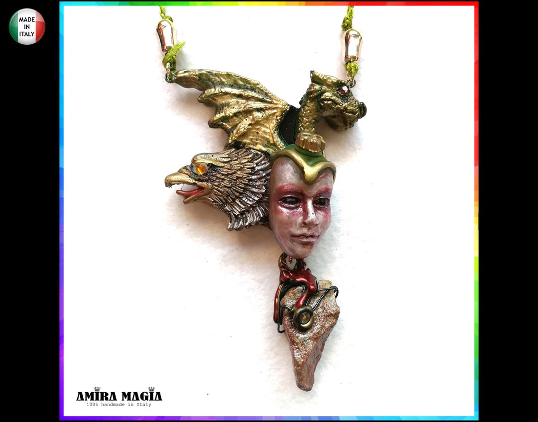 Bune Demon, Eagle Talisman Dragon Amulet Pendant, Goth Jewel Magic Seal ...