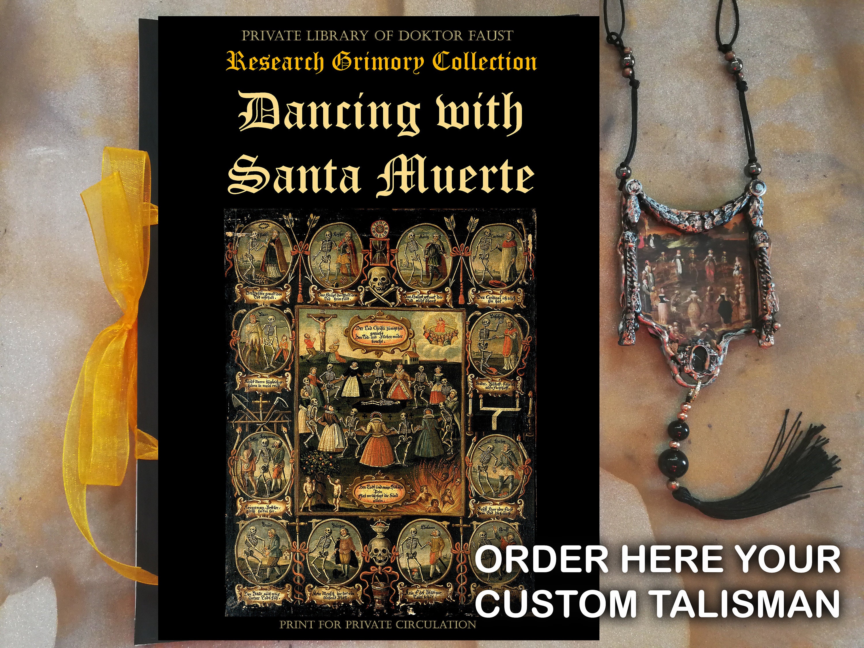 La Santa Muerte, Macabre Dance Immortality Talisman Necklace, Witch ...