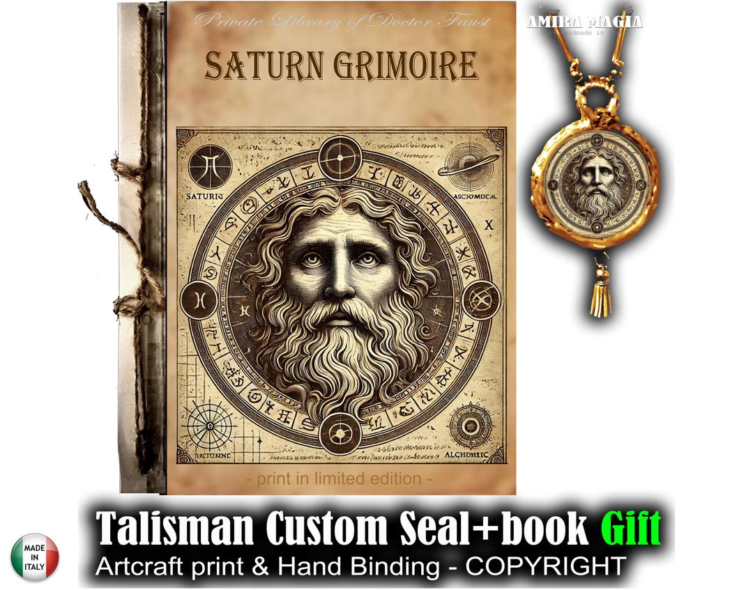 Antique Book, Occultism Magic Grimoire Saturn Manuscript, Saturnian ...