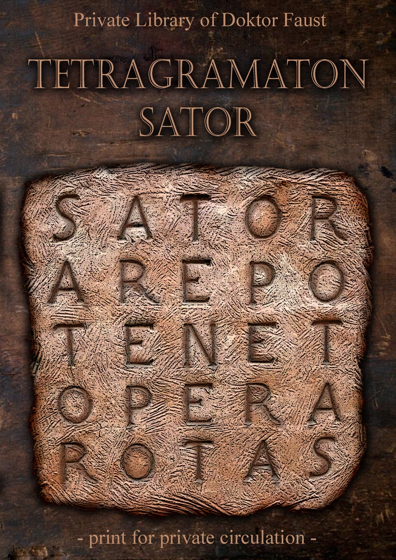 Antique Book, Sator Tetragramaton Occult Magic, Esoteric Kabbalah ...