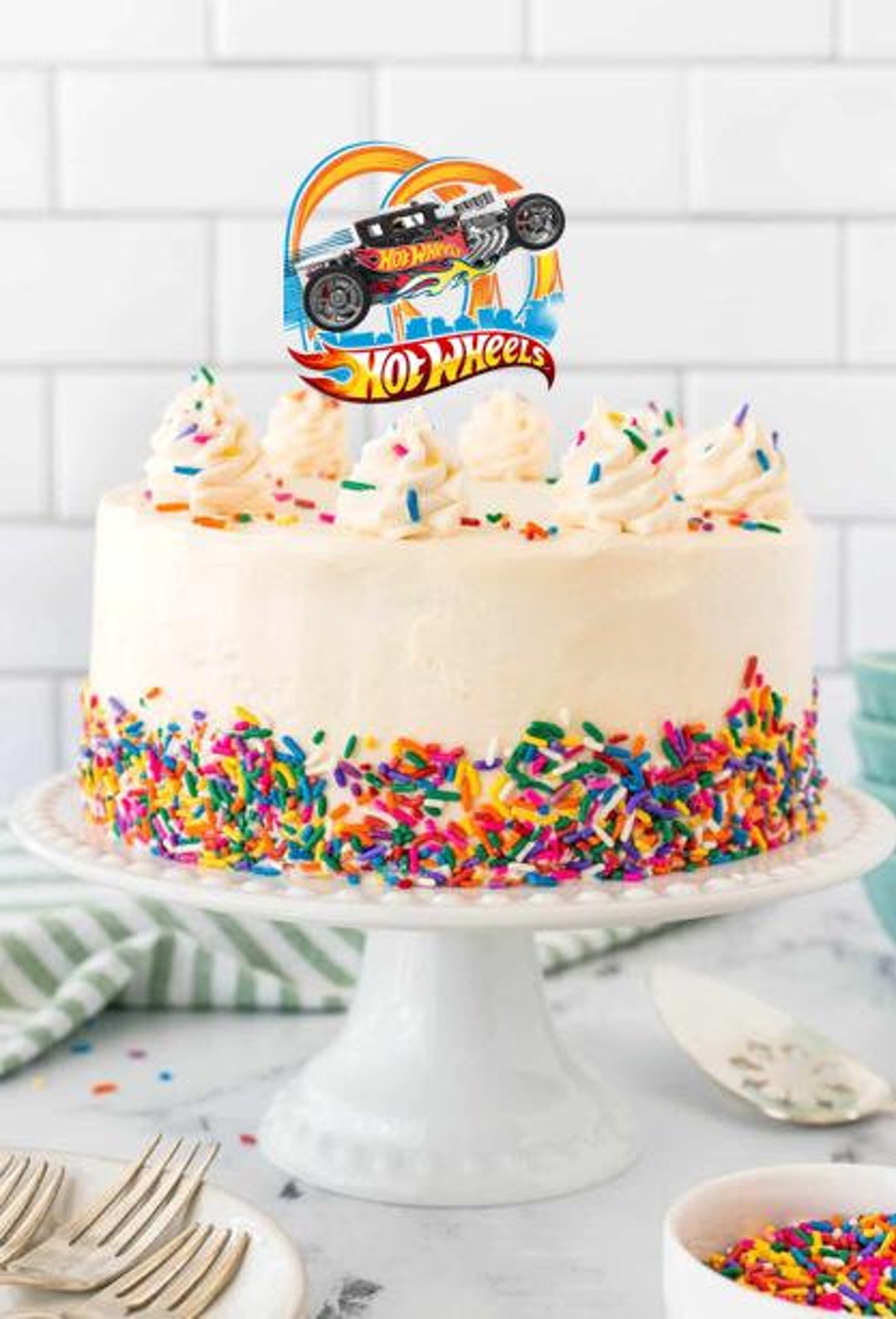 Hot Wheels Stand up Edible Cake Topper - Wafer Paper - 10x10cm - Etsy