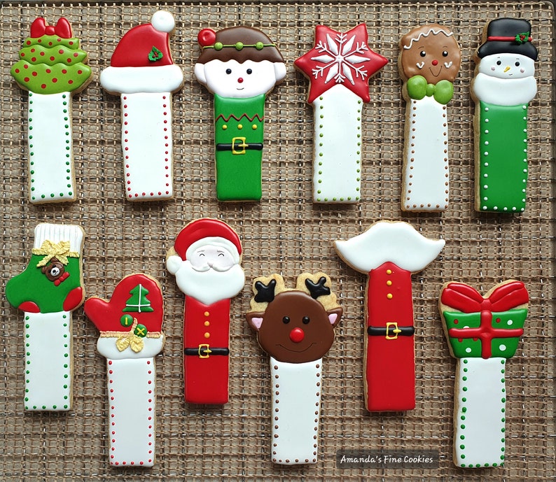 Hand-made Christmas Bookmark Style Icing Sugar Cookies Party - Etsy ...