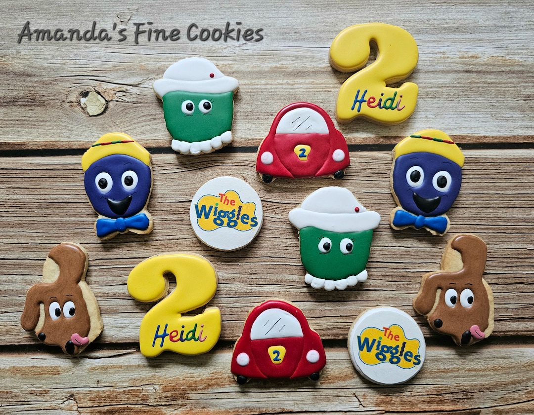 Hand-made the Wiggles Icing Sugar Cookies Birthday Party Favours Gifts ...