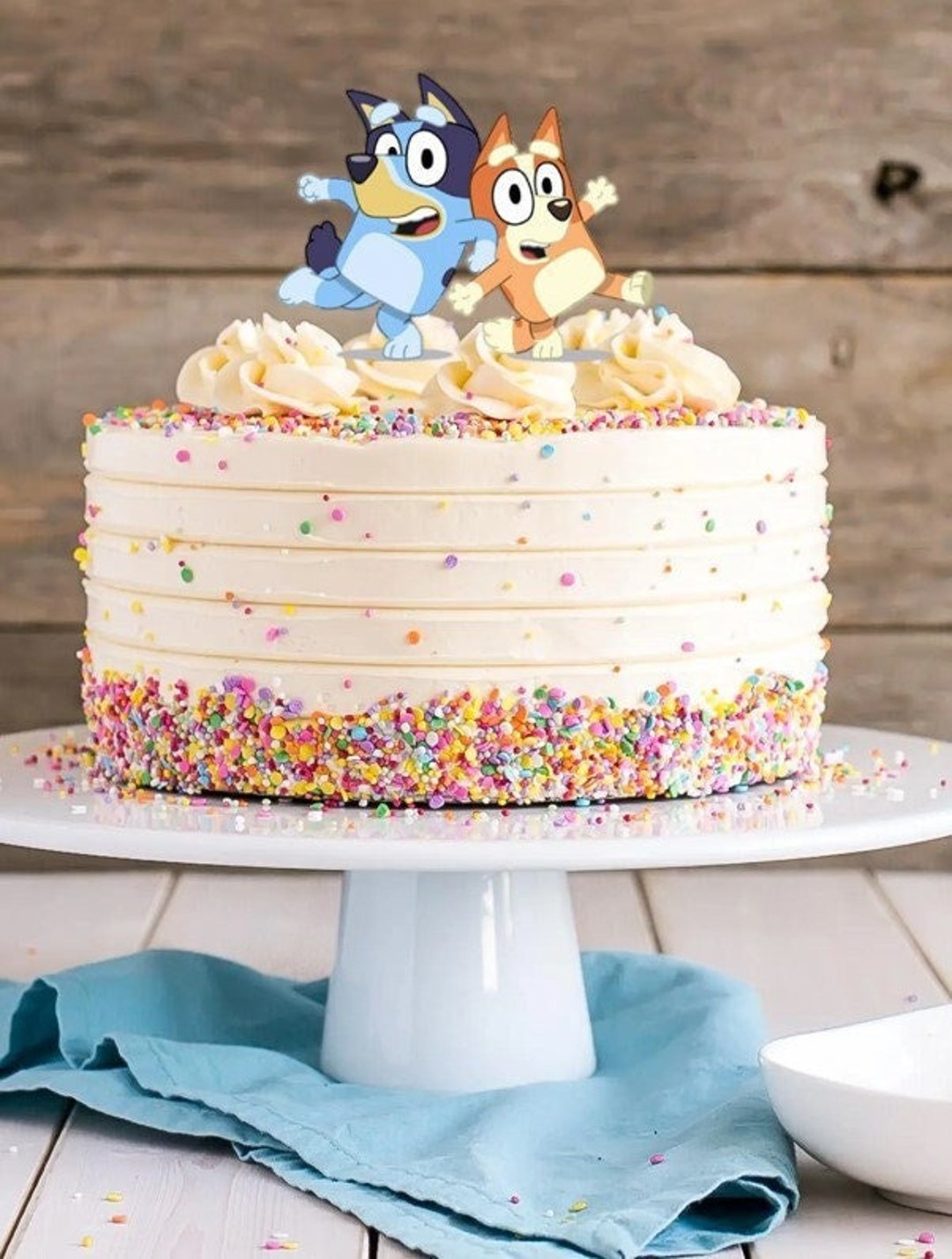 Bluey and Bingo Stand up Edible Cake Topper - Wafer Paper - 9.5x7.5cm ...