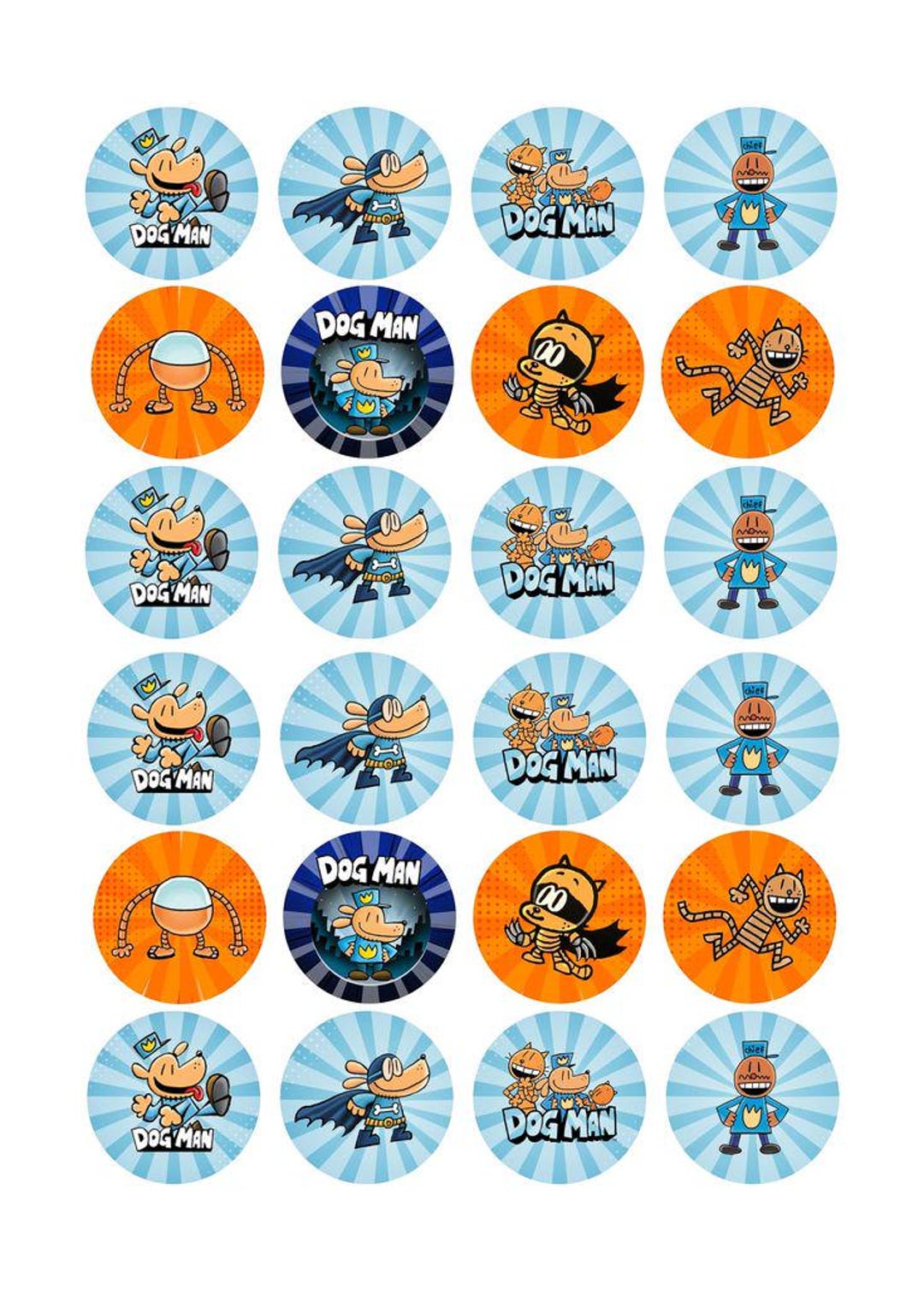24pcs Dogman Edible Icing Sheet Cupcake Topper - 4.5x4.5cm Uncut - Etsy