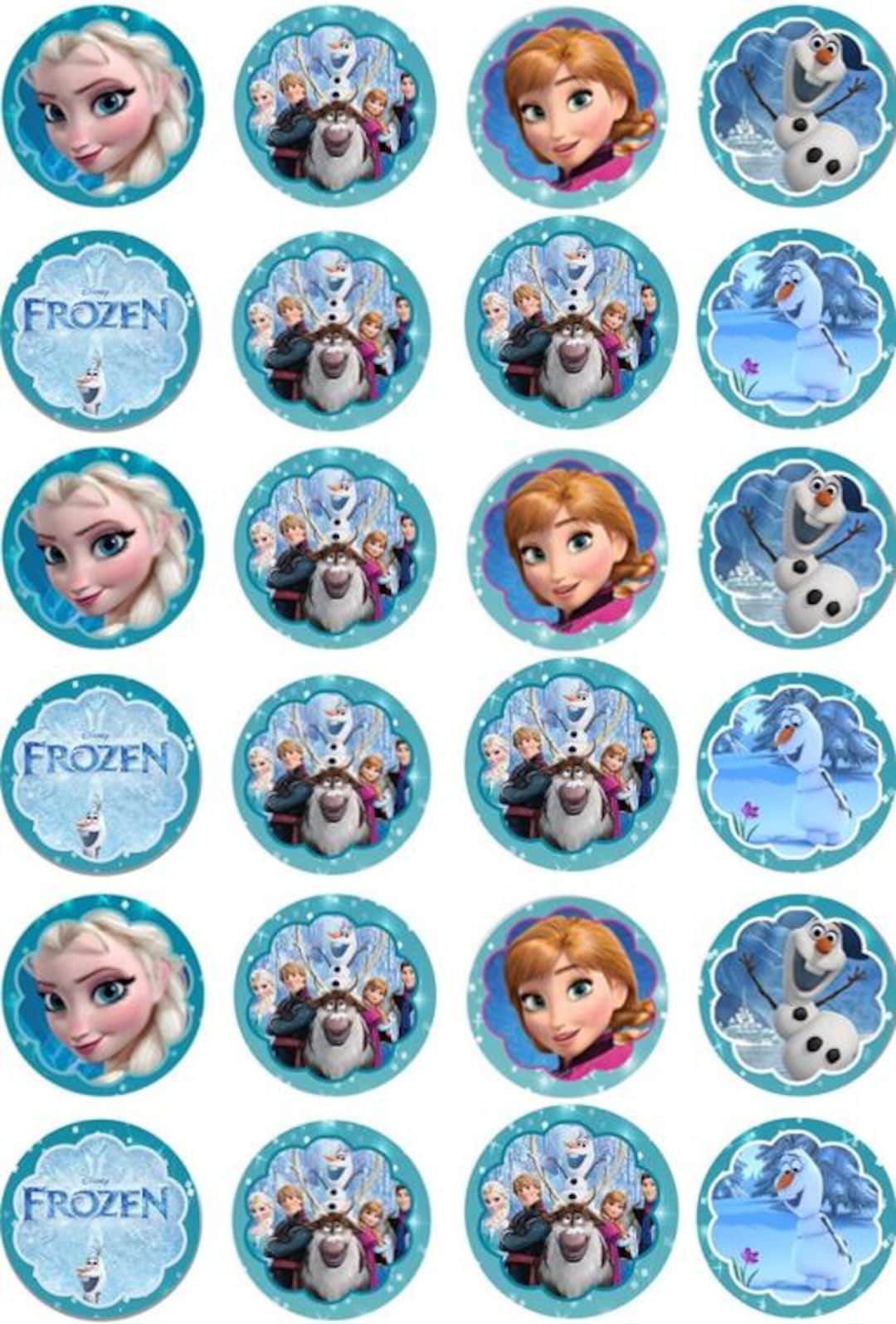 24pcs Frozen Edible Icing Sheet Cupcake Topper - 4.5x4.5cm Uncut - Etsy