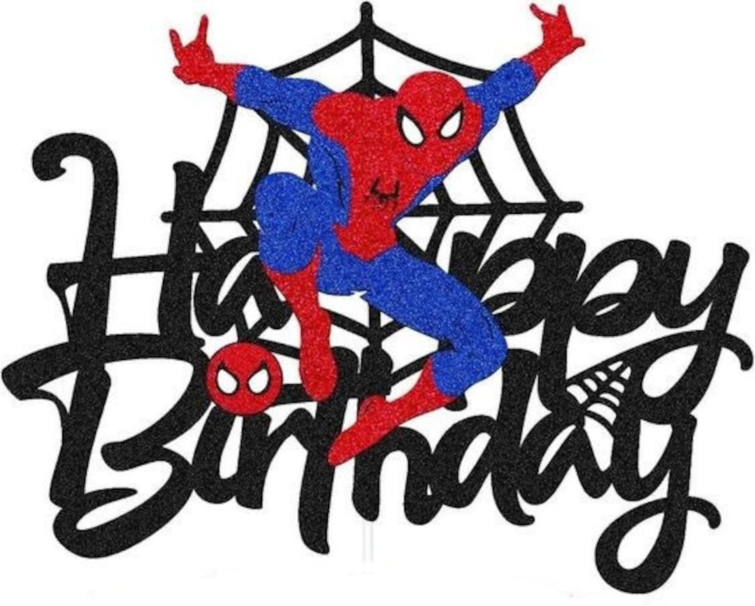 Spiderman Happy Birthday Edible Icing Sheet Cake Topper - 12x9.5cm - Etsy