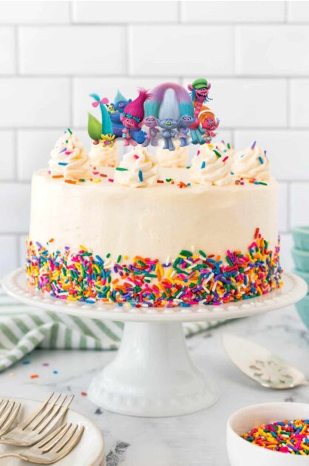 Trolls Stand up Edible Cake Topper Wafer Paper 11x6cm - Etsy