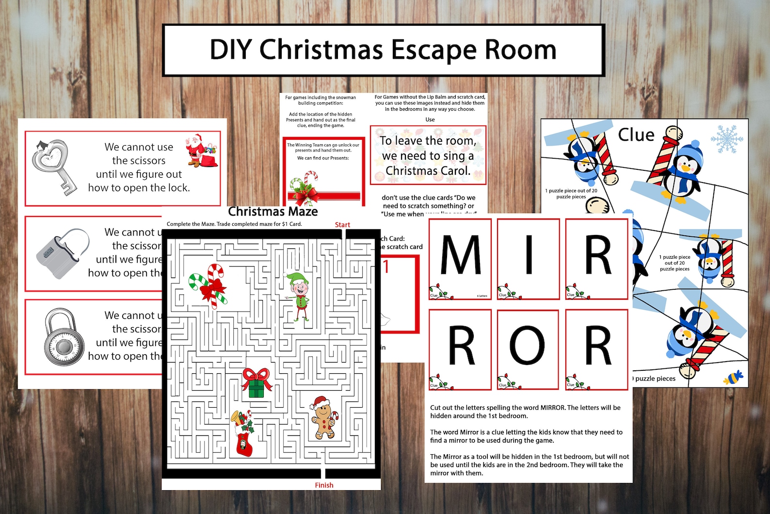 Christmas Escape Room, DIY Escape Room Kit, Kids Party Escape Room ...