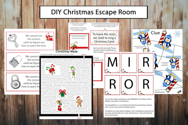 Christmas Escape Room, DIY Escape Room Kit, Kids Party Escape Room ...