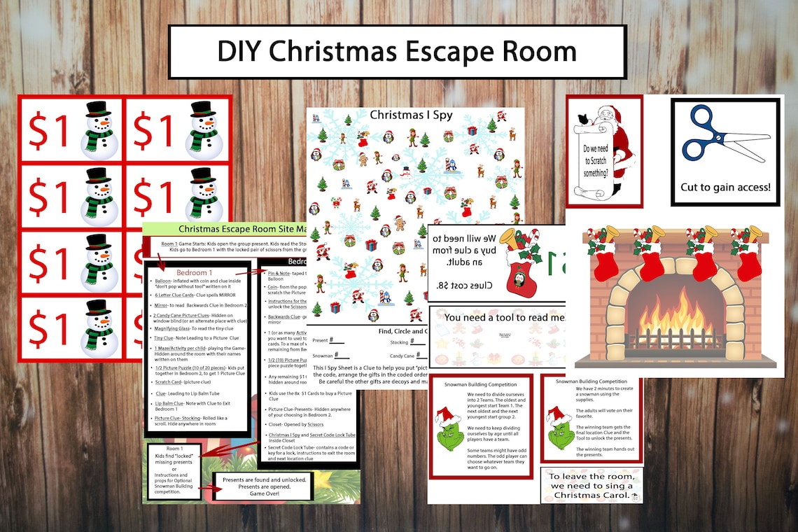 Christmas Escape Room, DIY Escape Room Kit, Kids Party Escape Room ...