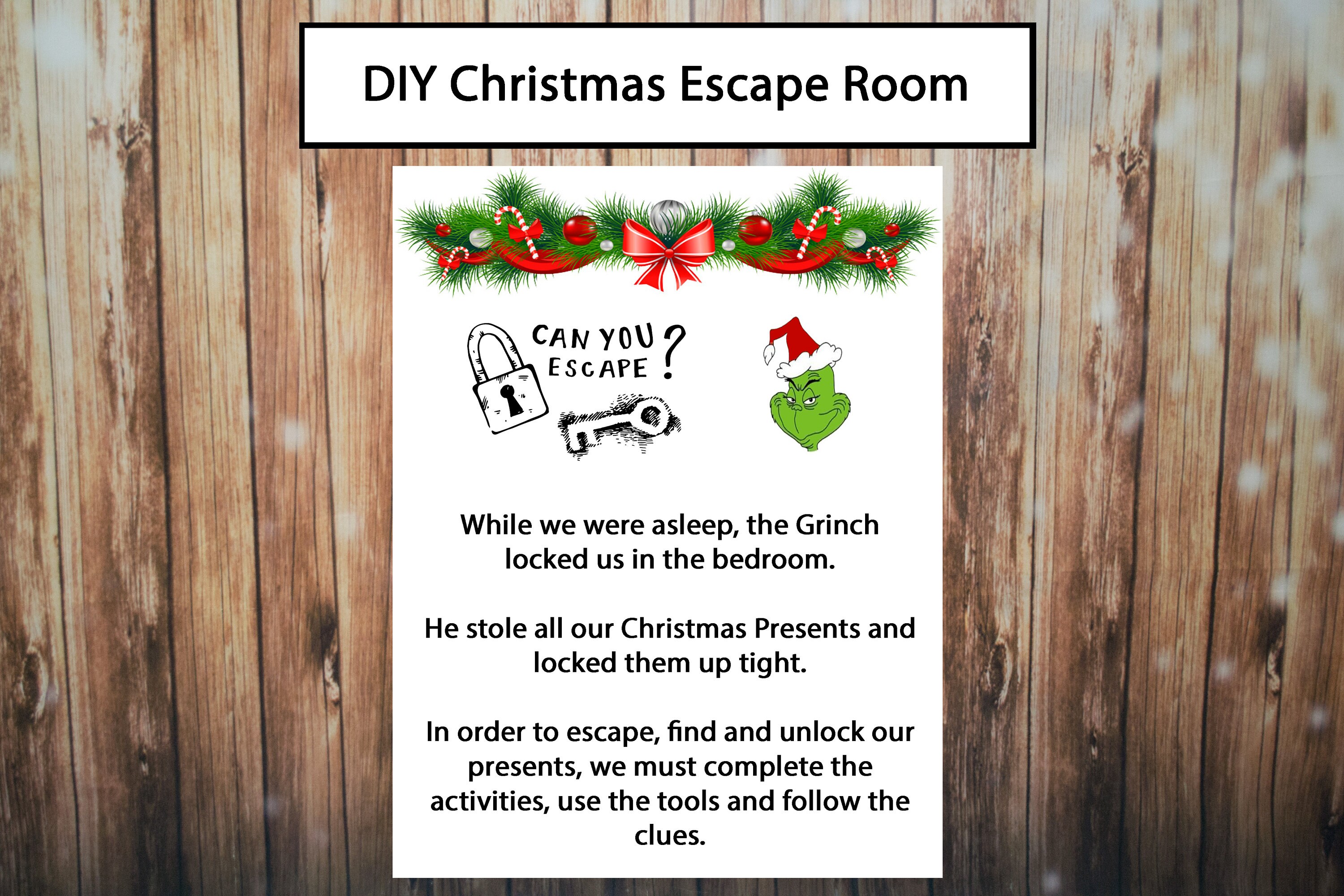 Christmas Escape Room DIY Escape Room Kit Kids Party Escape Room Christmas Escape Room DIY Escape Room Kit Kids Party Escape Room