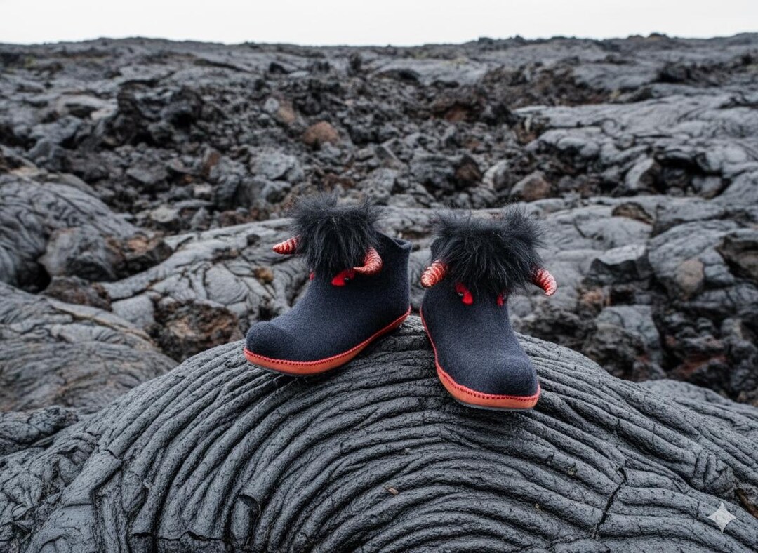 Devil Slippers. Black With Red Horns. for Men and Boys. Best for an ...
