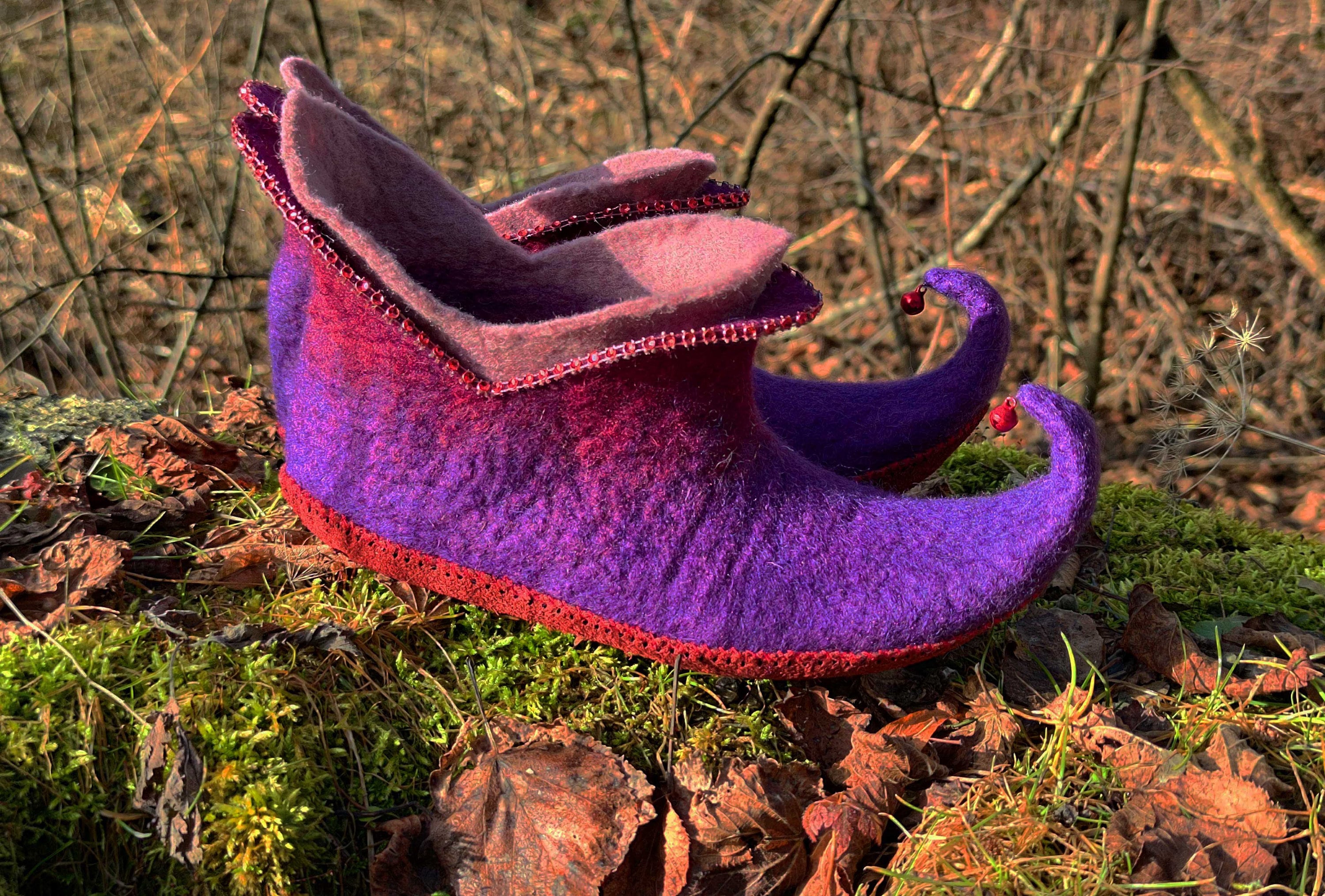 Elf Shoe. Felted Slippers. Felt Shoe. Filzschuhe. Elf Costume. | Etsy