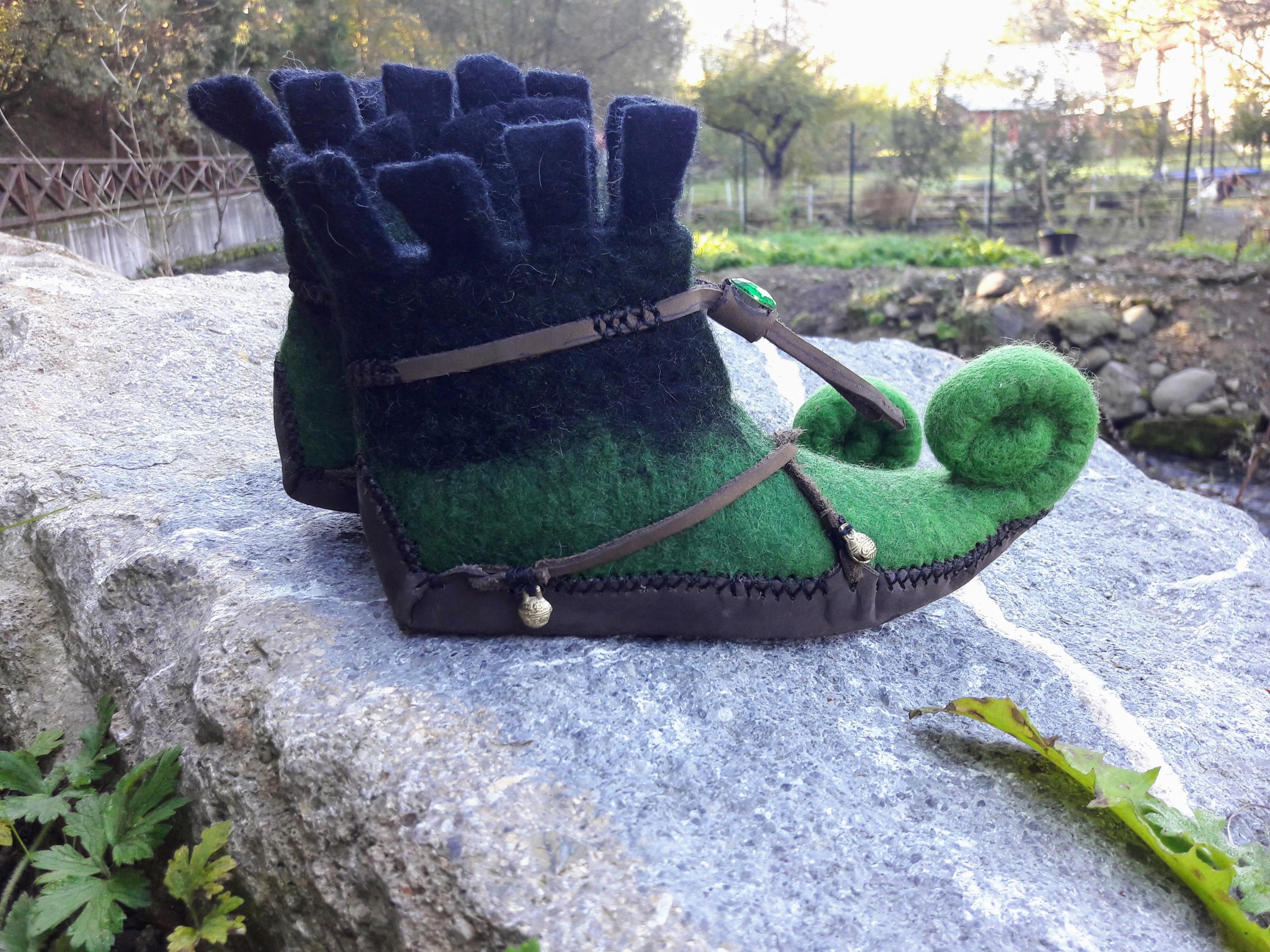 Felted Slippers for Men. Woolen Shoes Made by an Old Elf. Elven ...