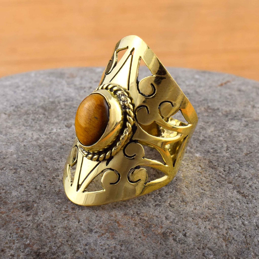 Tiger's Eye, Handmade Tiger's Eye Ring, Gemstone Rine, Promise Ring ...