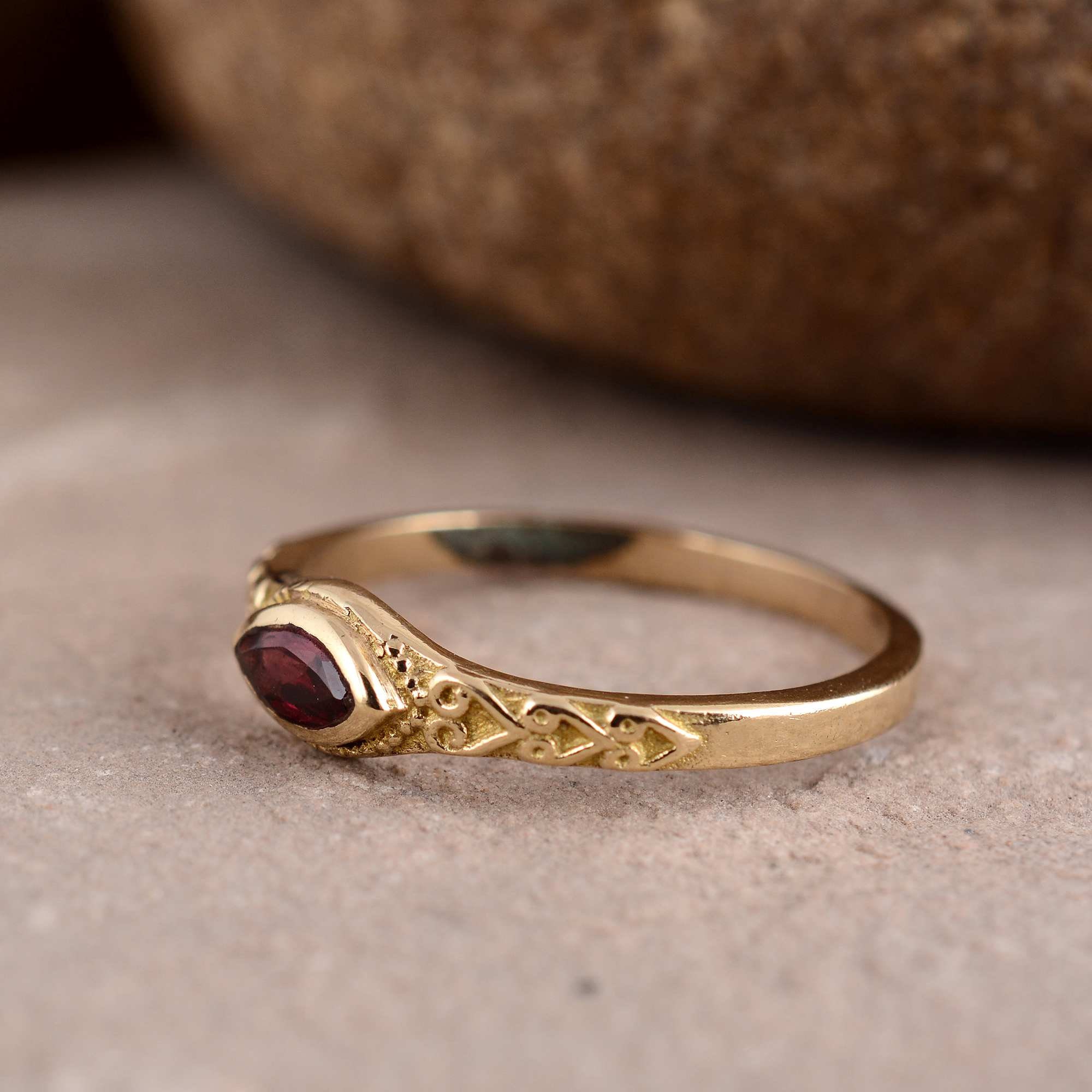 Natural Gemstone Ring, Gold Ring, Gemstone Ring, Purple Stone Ring ...