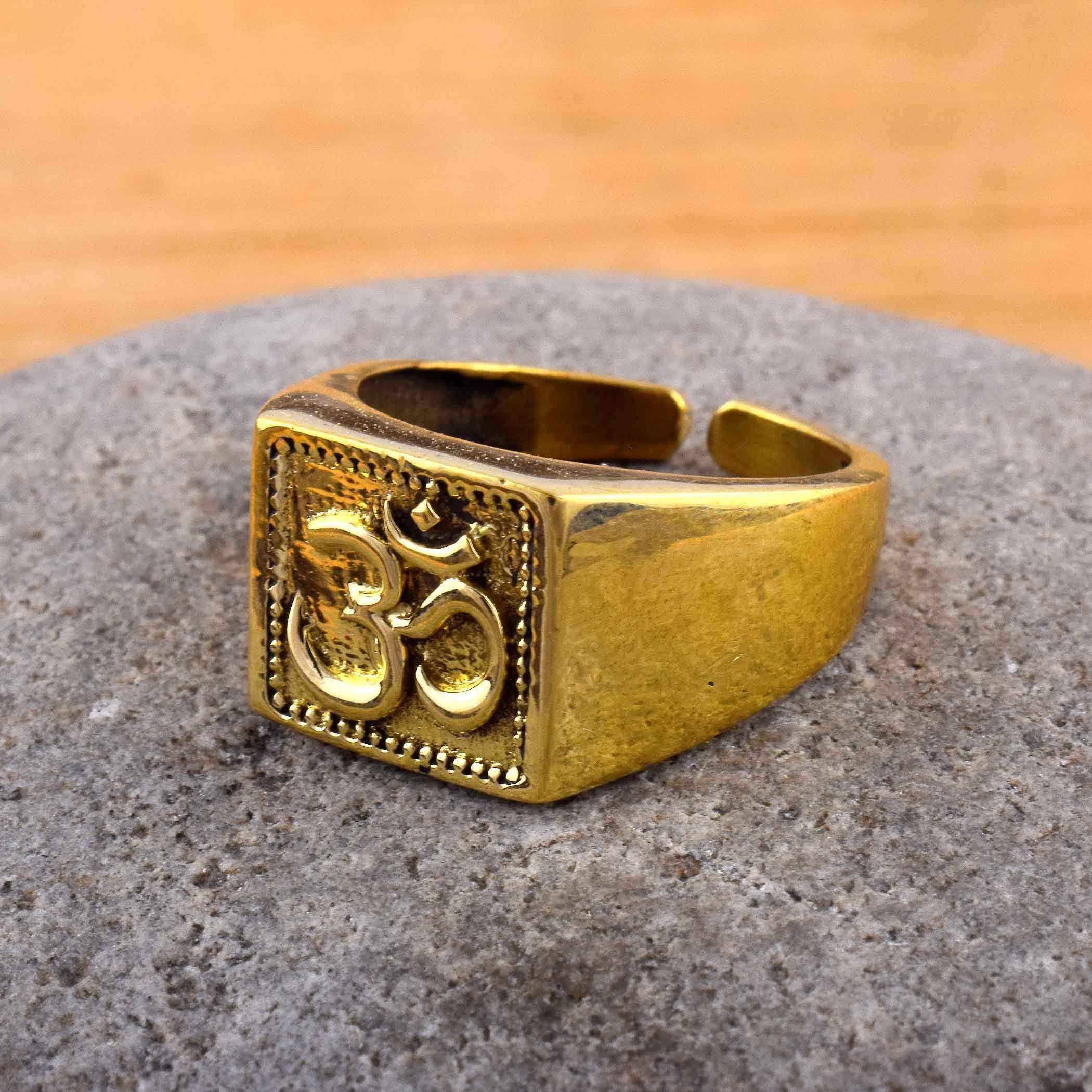 Om Brass Ring Adjustable Ring Designer Om Ring Handmade | Etsy