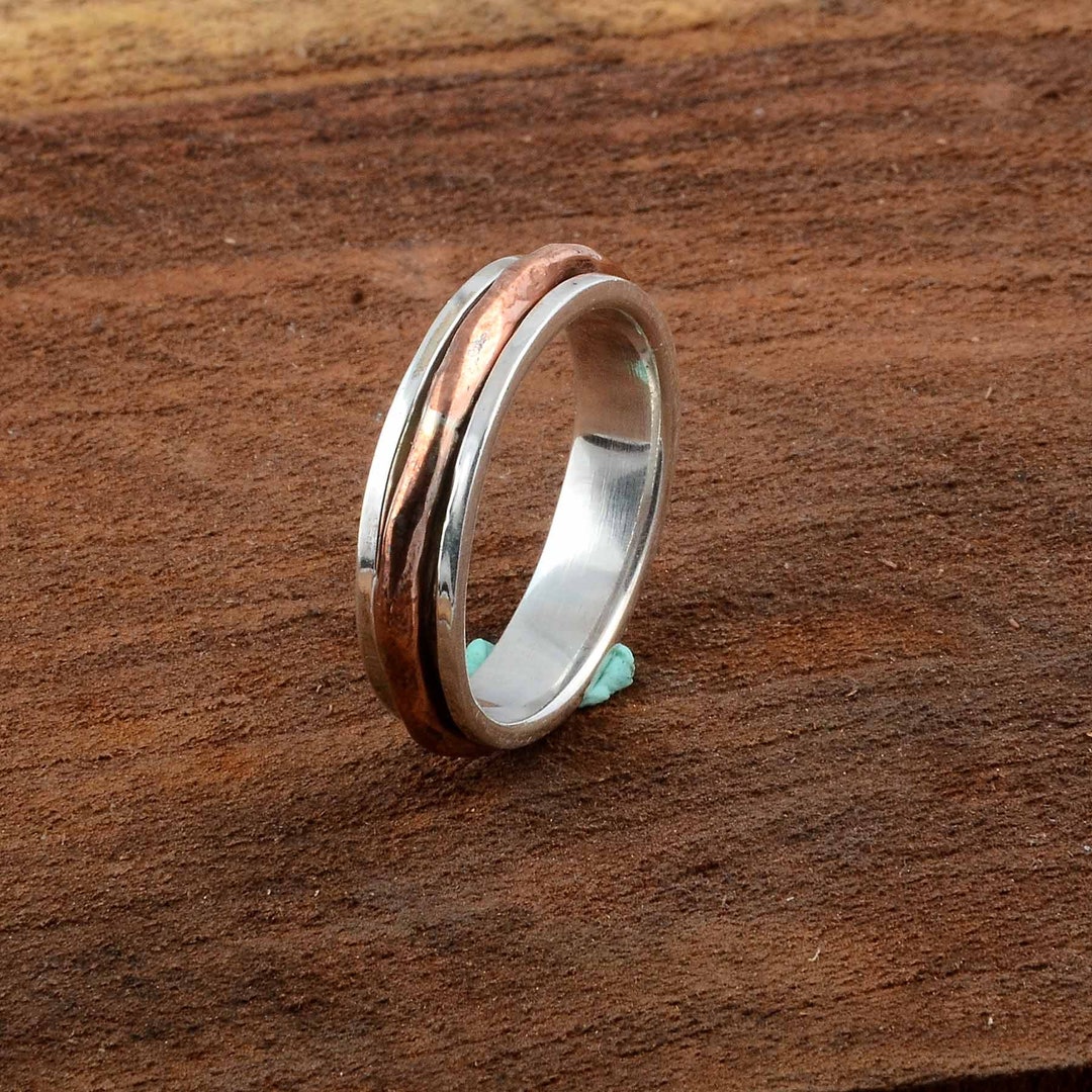 Spinner Ring, Minimalist Spinner Ring, Gold Band Ring, Meditation Ring ...